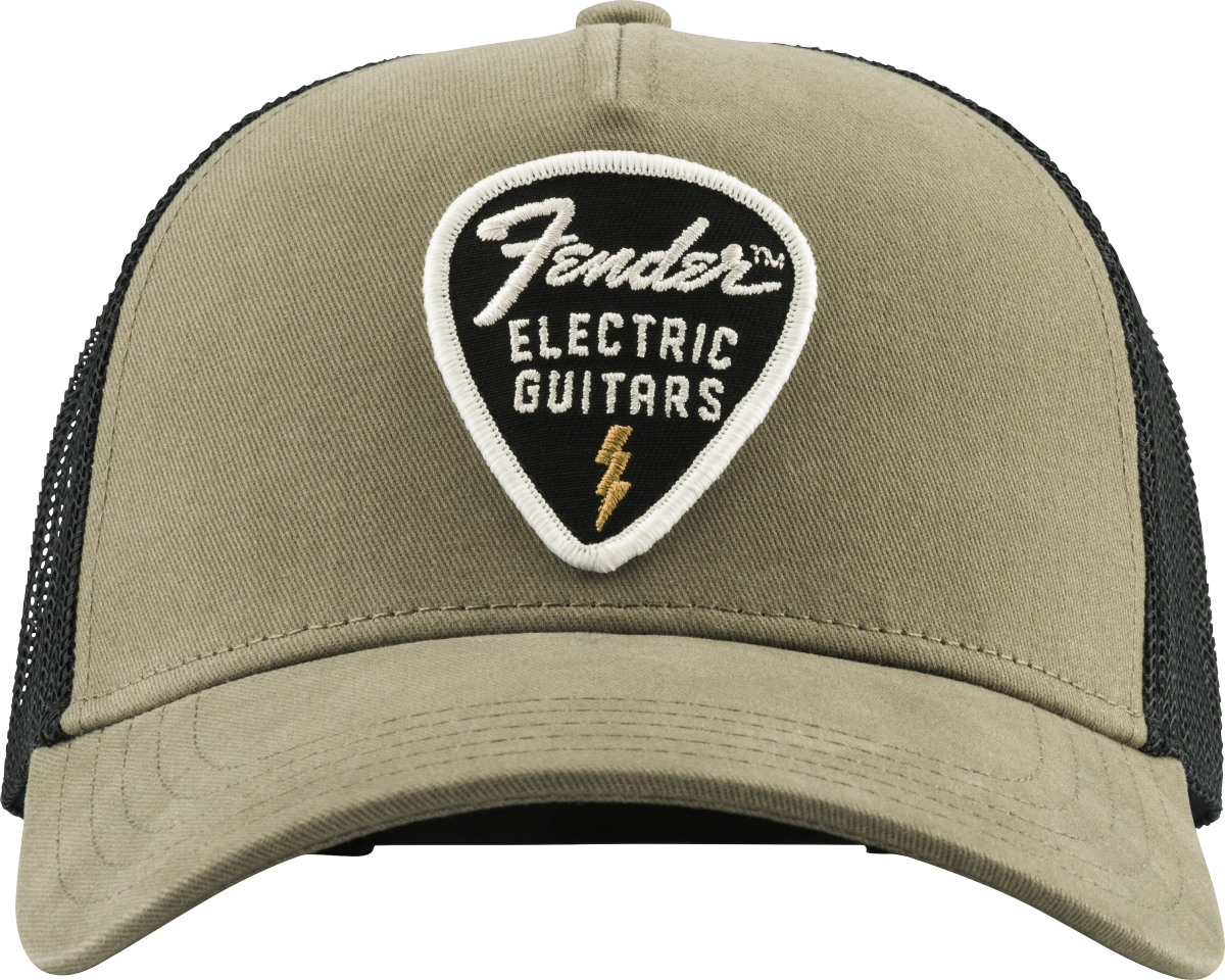 Fender Snap Back Pick Patch Hat, Olive – A Strings