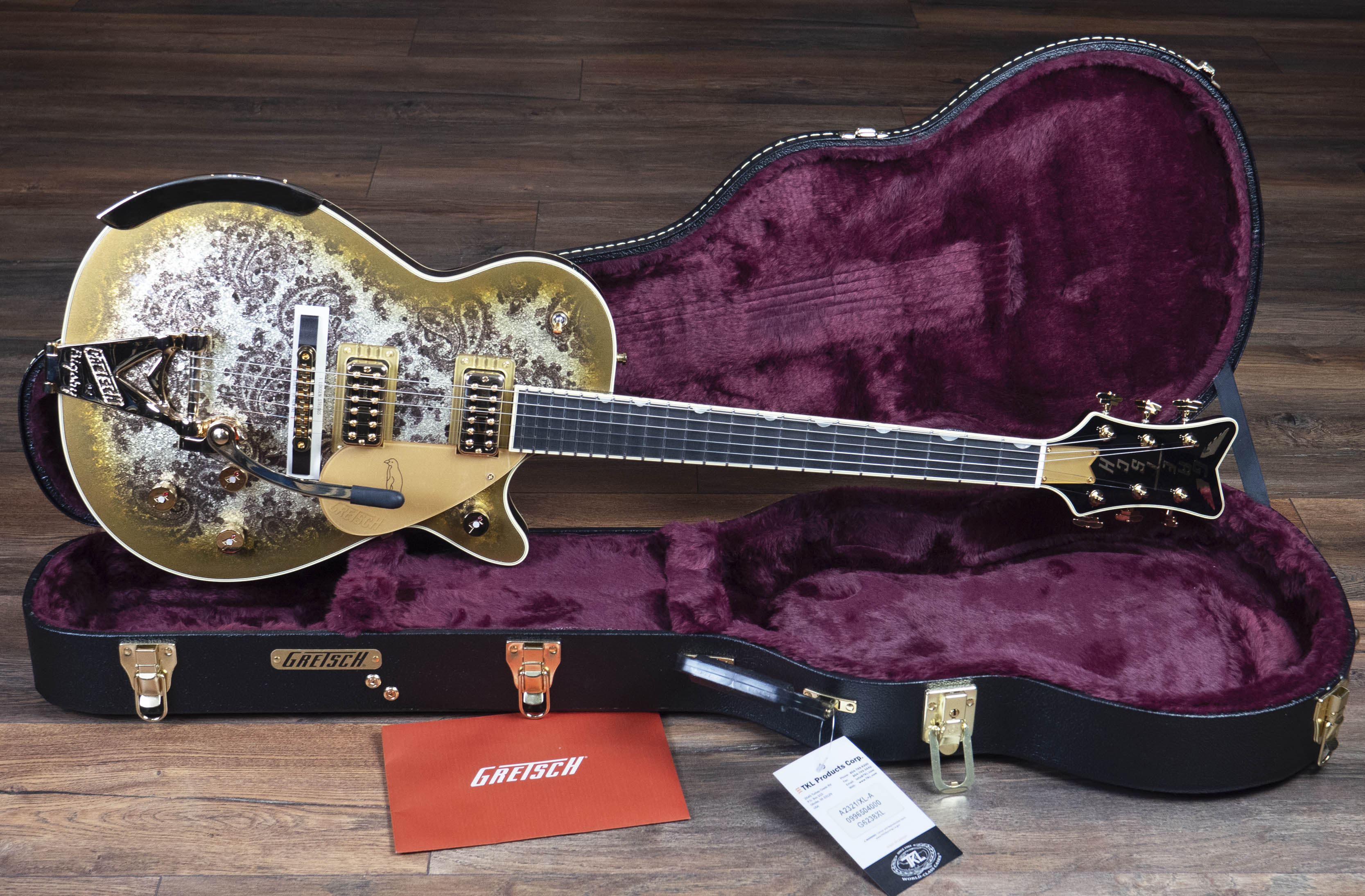 Gretsch G6134TG Limited Edition Paisley Penguin with String-Thru Bigsb ...